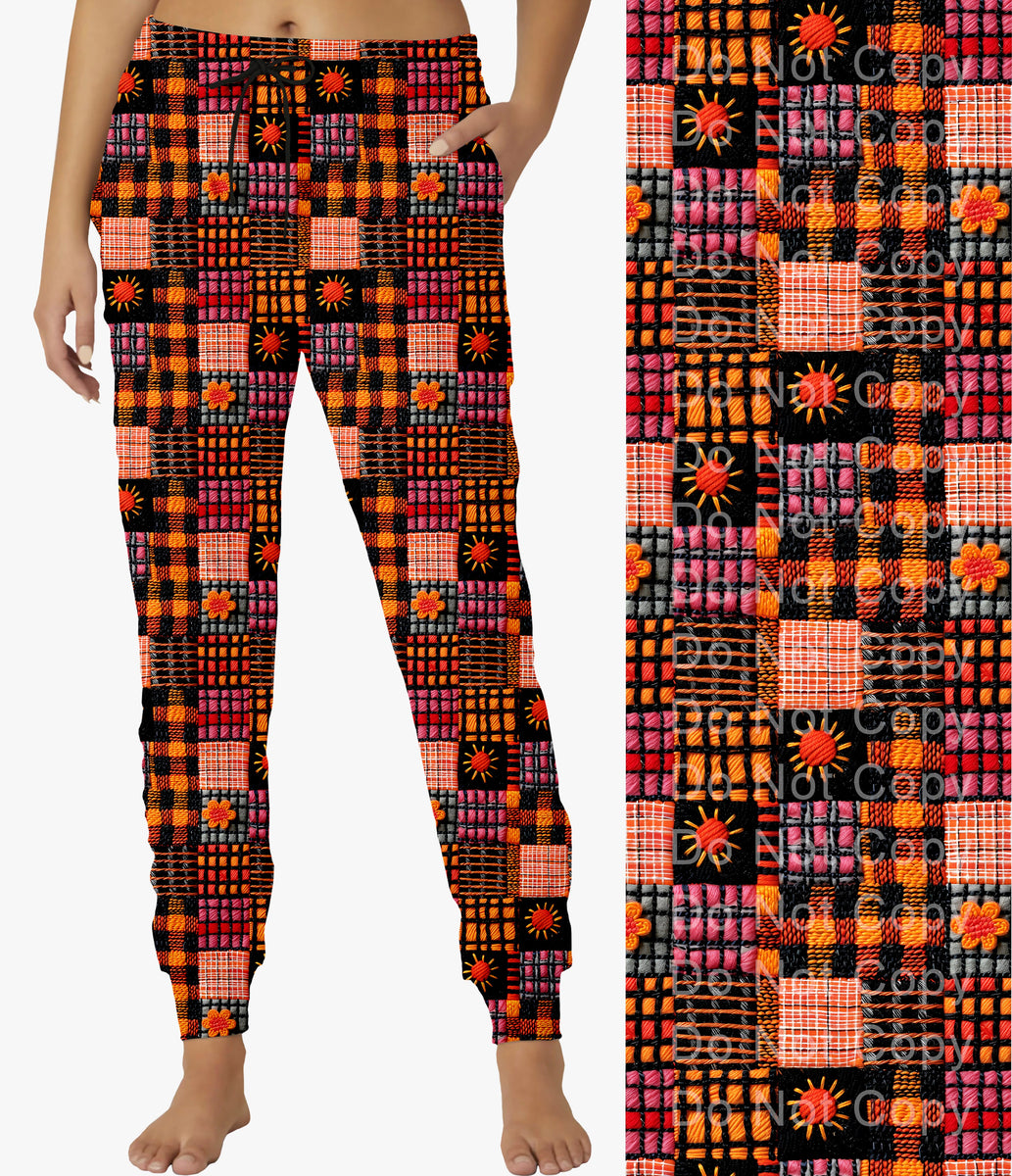 Retro Fall Squares Joggers (ready to ship) – Arrow Trend Leggings